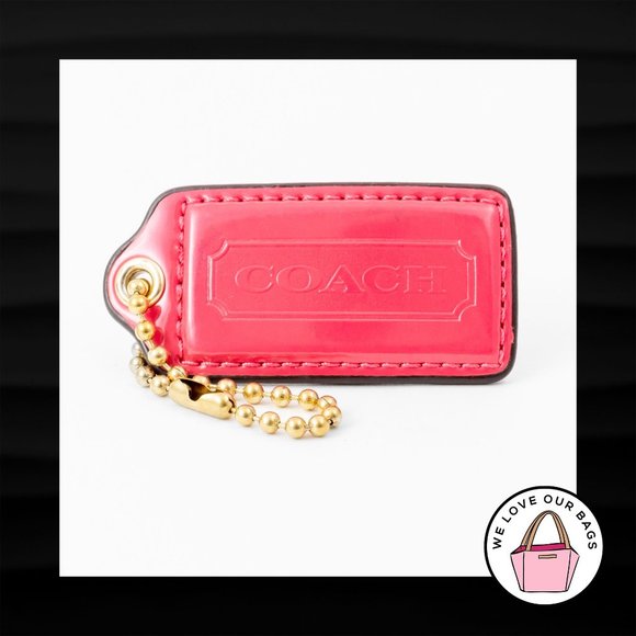 Coach | Accessories | 25 Large Coach Pink Patent Leather Brass Key Fob ...